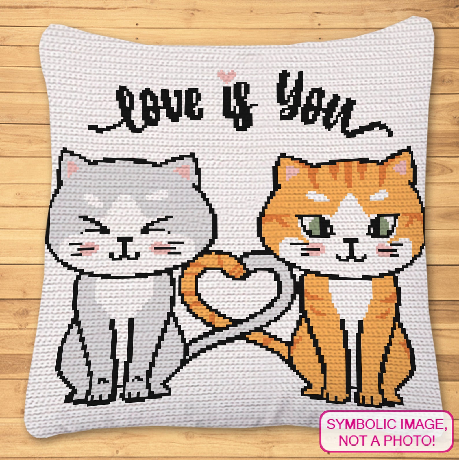 Crochet Cat Pattern, Crochet Graphgan Pattern, Crochet Pillow Cover ...
