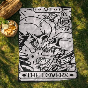 Tarot Card Crochet Pattern, Crochet Skeleton Pattern, Tapestry Crochet ...