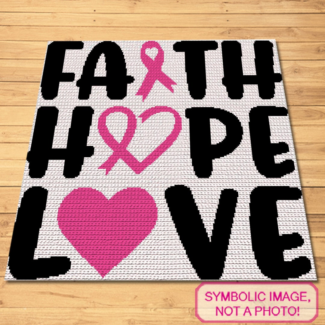 Cancer Crochet Blanket Pattern, Chemo Crochet, Awareness Ribbon Pattern ...