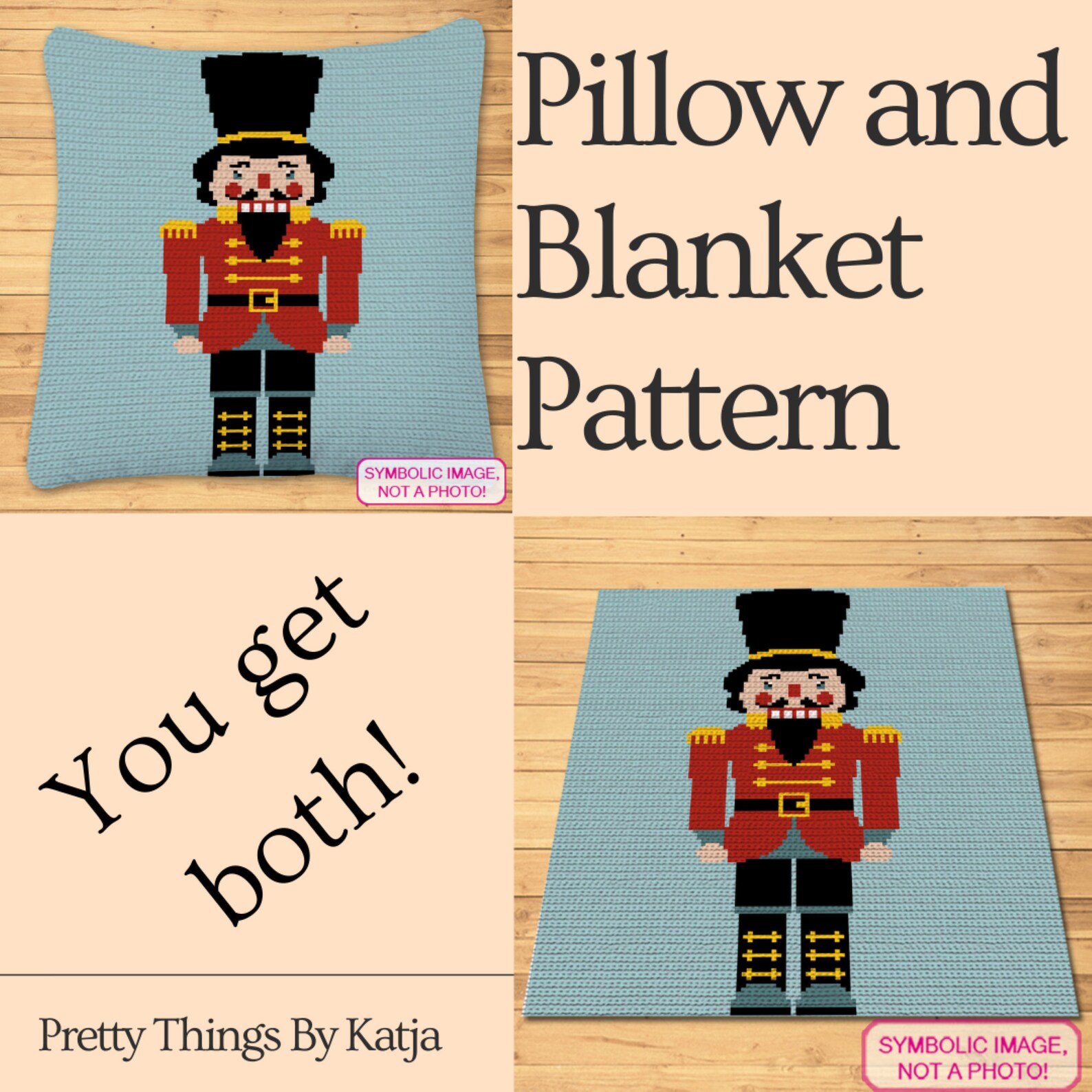 Crochet Nutcracker Pattern, Crochet BUNDLE: C2C Crochet Blanket Pattern ...