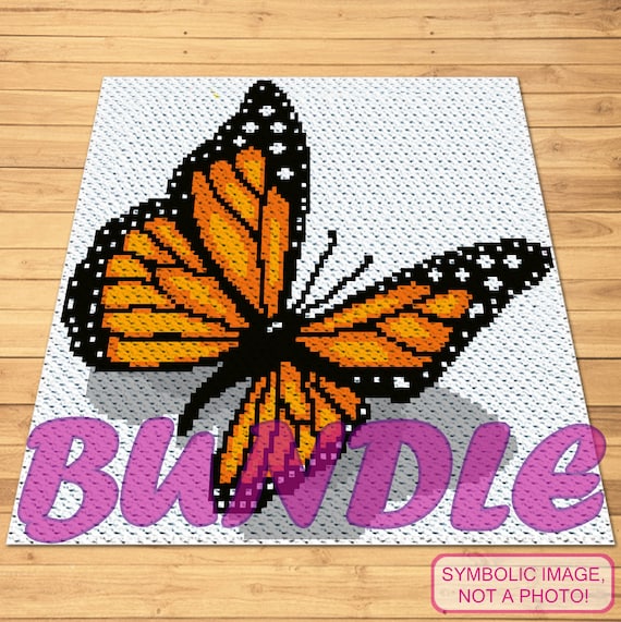 Crochet Butterfly C2C Crochet Afghan and Tapestry Crochet | Etsy