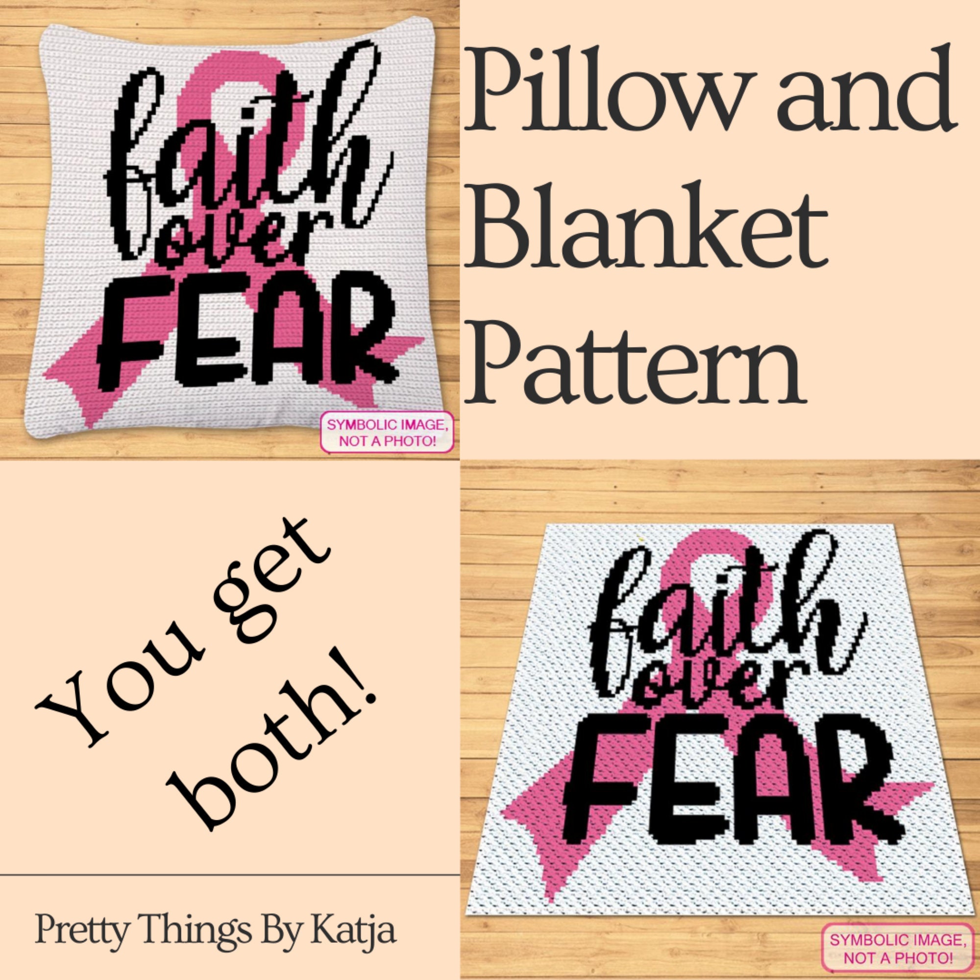 Cancer Crochet Blanket Pattern, and Crochet Pillow Pattern, Chemo ...