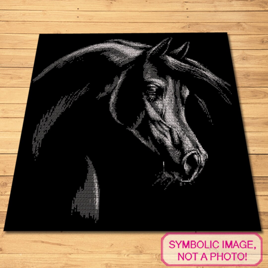 Crochet Horse Pattern, Tapestry Crochet Blanket Pattern, Crochet ...