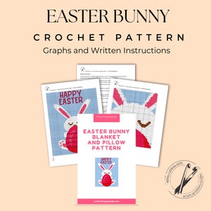 Crochet Bunny Pattern, C2C Crochet Pattern, Easter Crochet Pattern ...