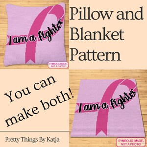 Cancer Crochet Blanket Pattern, and Crochet Pillow Pattern, Chemo ...