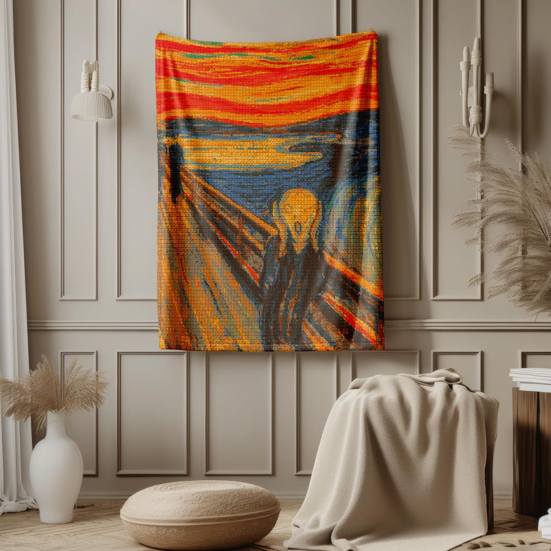 Crochet Painting Pattern - the Scream, Tapestry Crochet Blanket Design ...