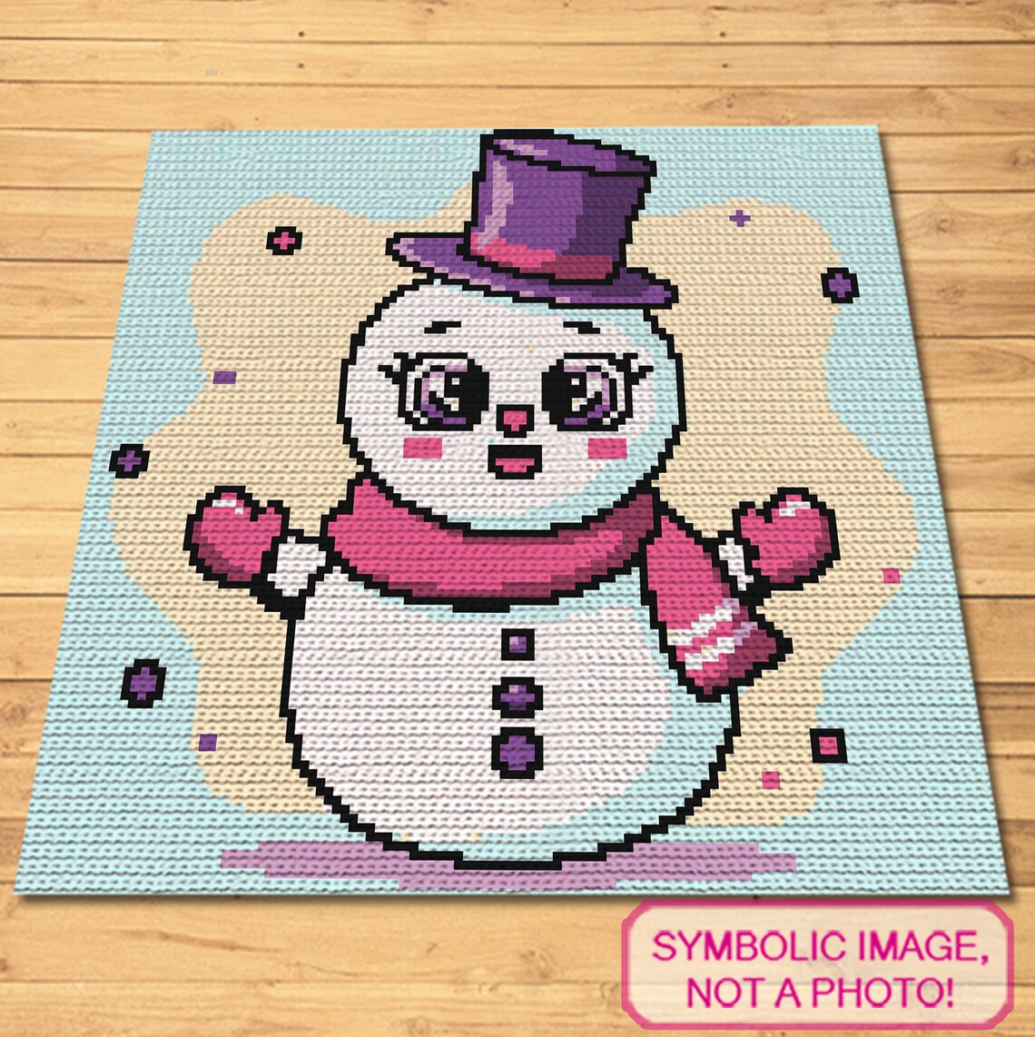 Crochet Snowman Pattern - Tapestry Crochet Blanket Pattern, Crochet ...