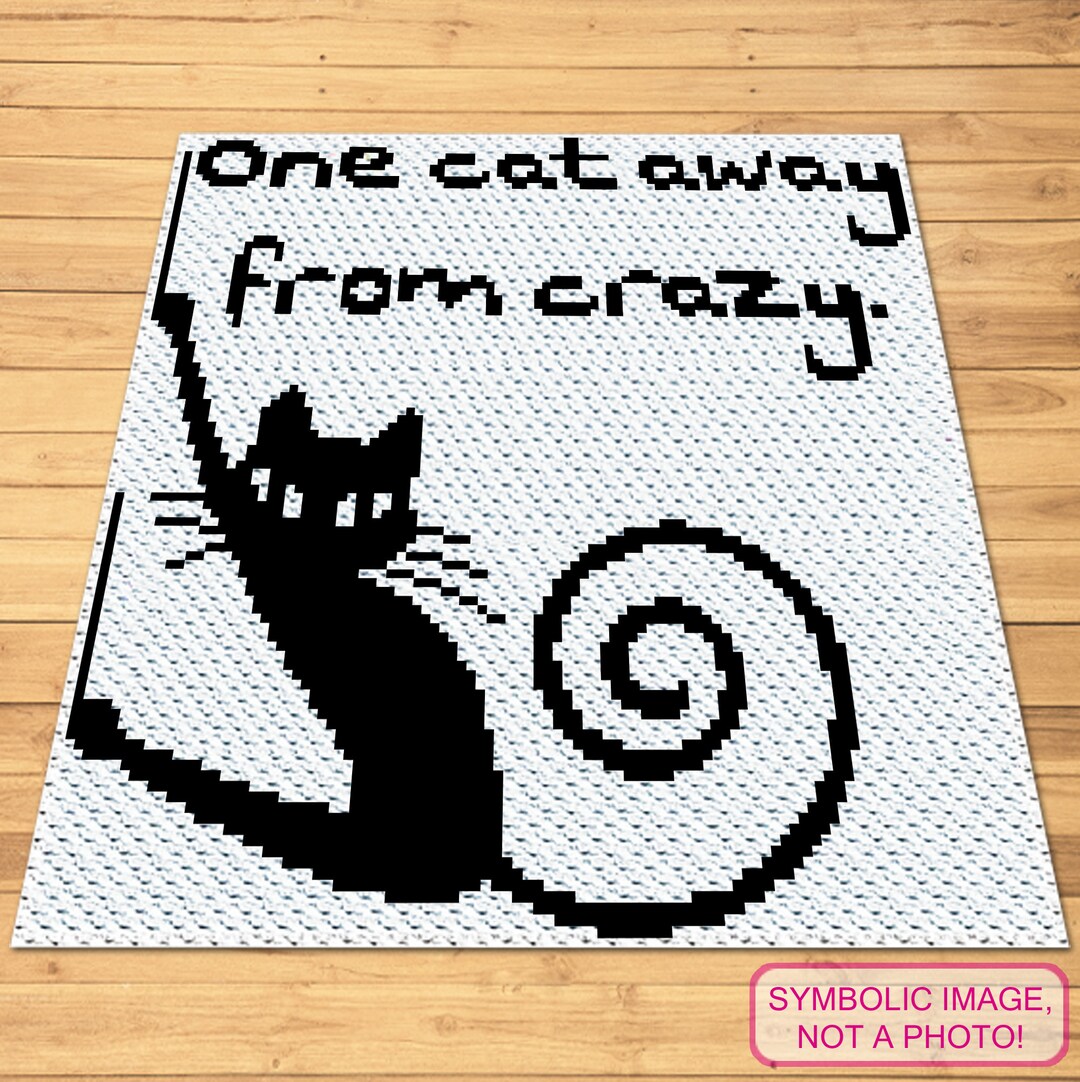 Crochet Cat Pattern - C2C Cat Pattern, Cat Crochet Blanket Pattern ...