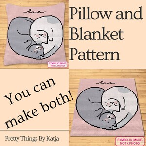 Crochet Cat Pattern BUNDLE, C2C Crochet Pattern, Crochet Pillow Pattern ...