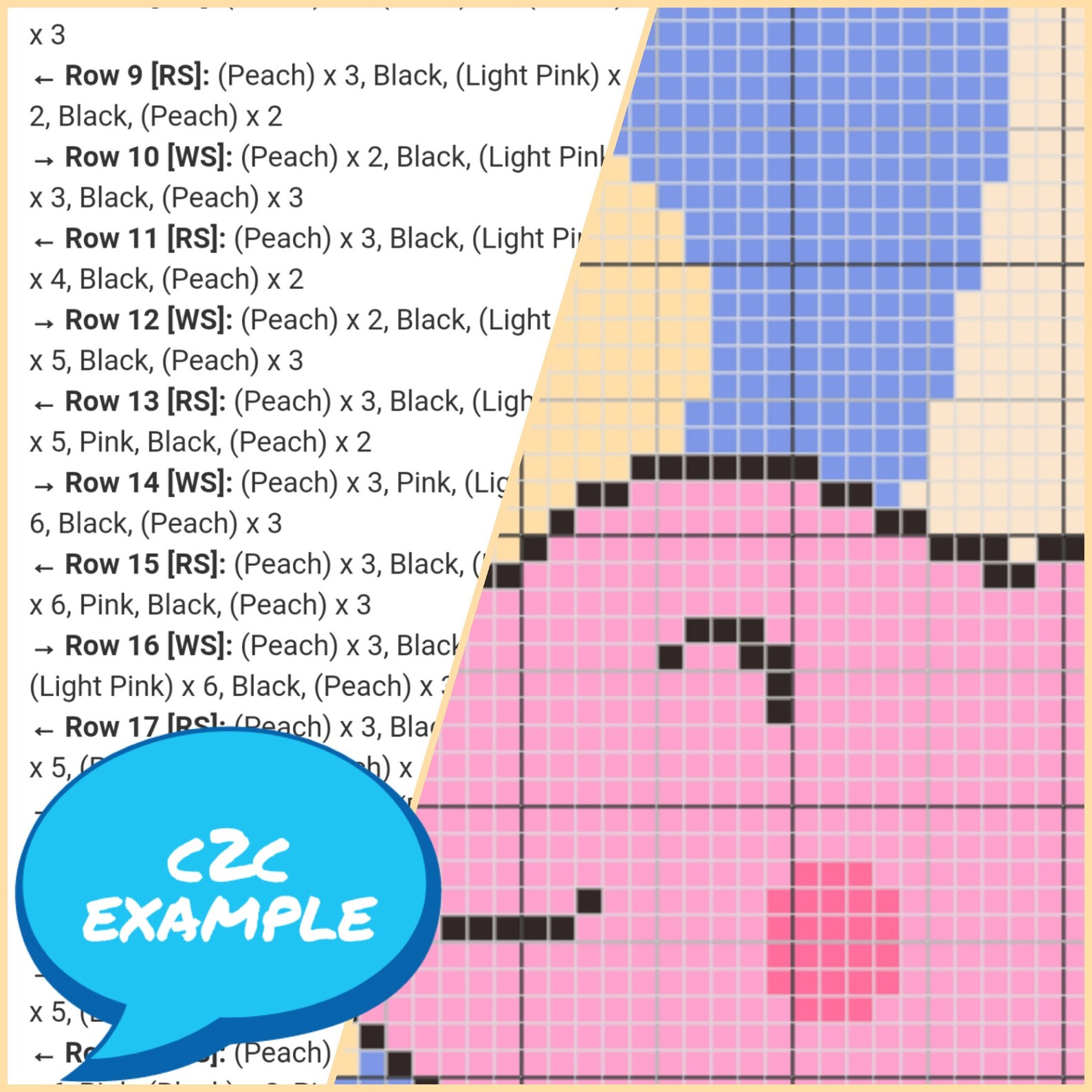 Crochet Elephant Pattern C2C Graphgan Pattern Crochet - Etsy