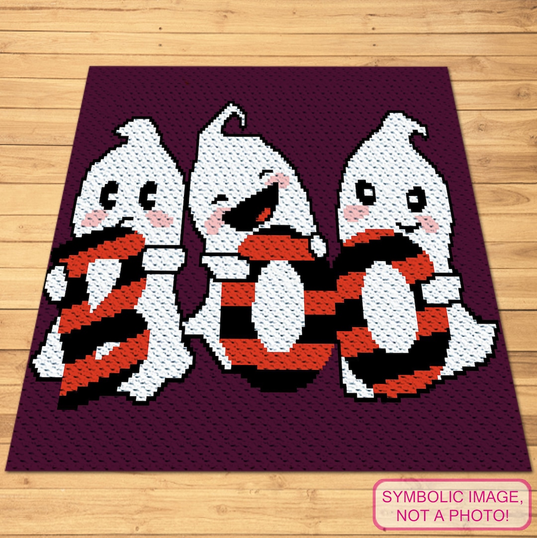 C2C Halloween Crochet Ghost Pattern, C2C Blanket Pattern, Halloween ...