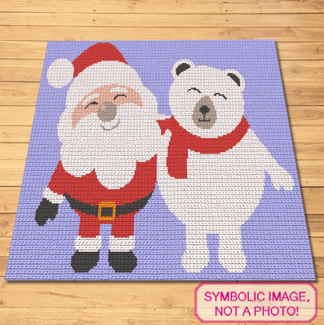 Crochet Santa Blanket, Christmas Crochet Afghan Pattern, Christmas ...