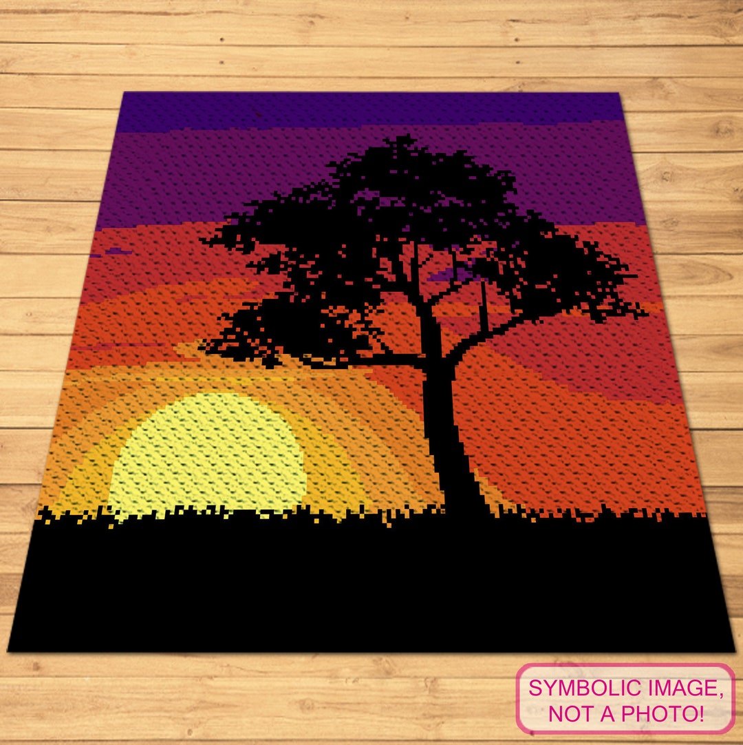 Crochet Landscape - C2C Crochet Pattern - This Summer Crochet Pattern ...