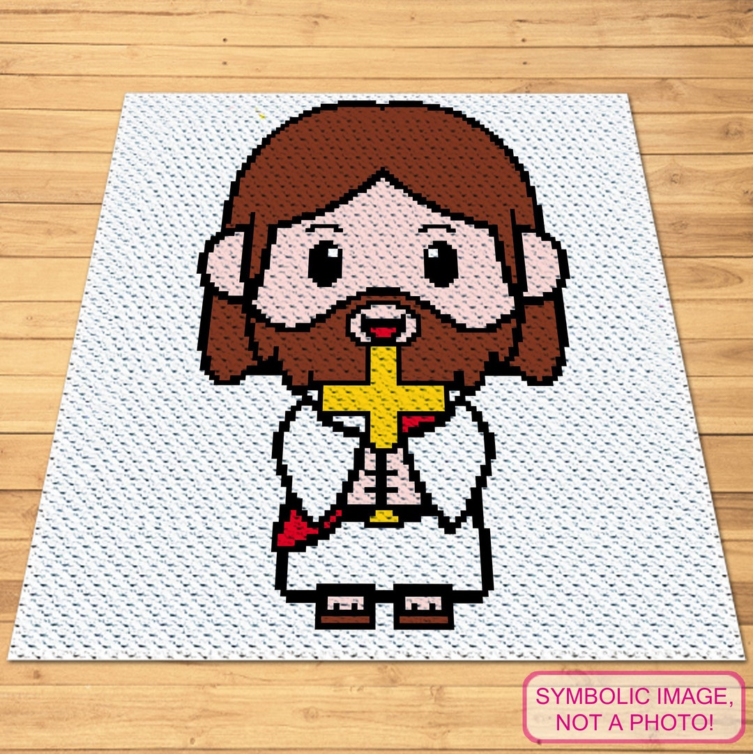 Crochet Jesus Pattern, C2C Afghan Pattern, Easter Crochet Pattern ...