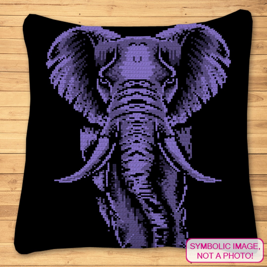 Crochet Elephant Pattern - SC Crochet Blanket and Pillow Pattern With ...