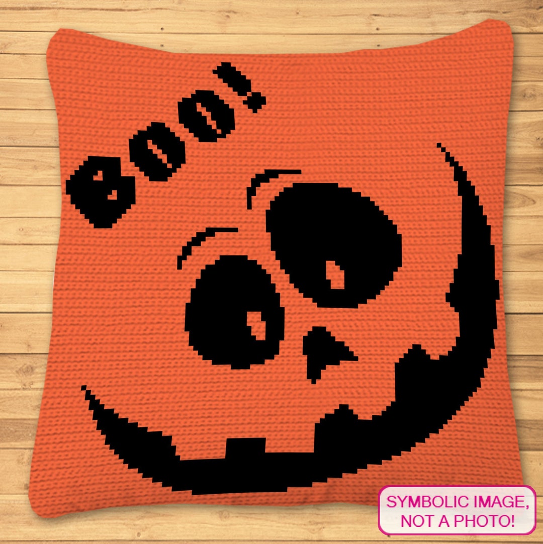 Halloween Crochet Pumpkin Pattern, Tapestry Crochet Blanket Pattern ...