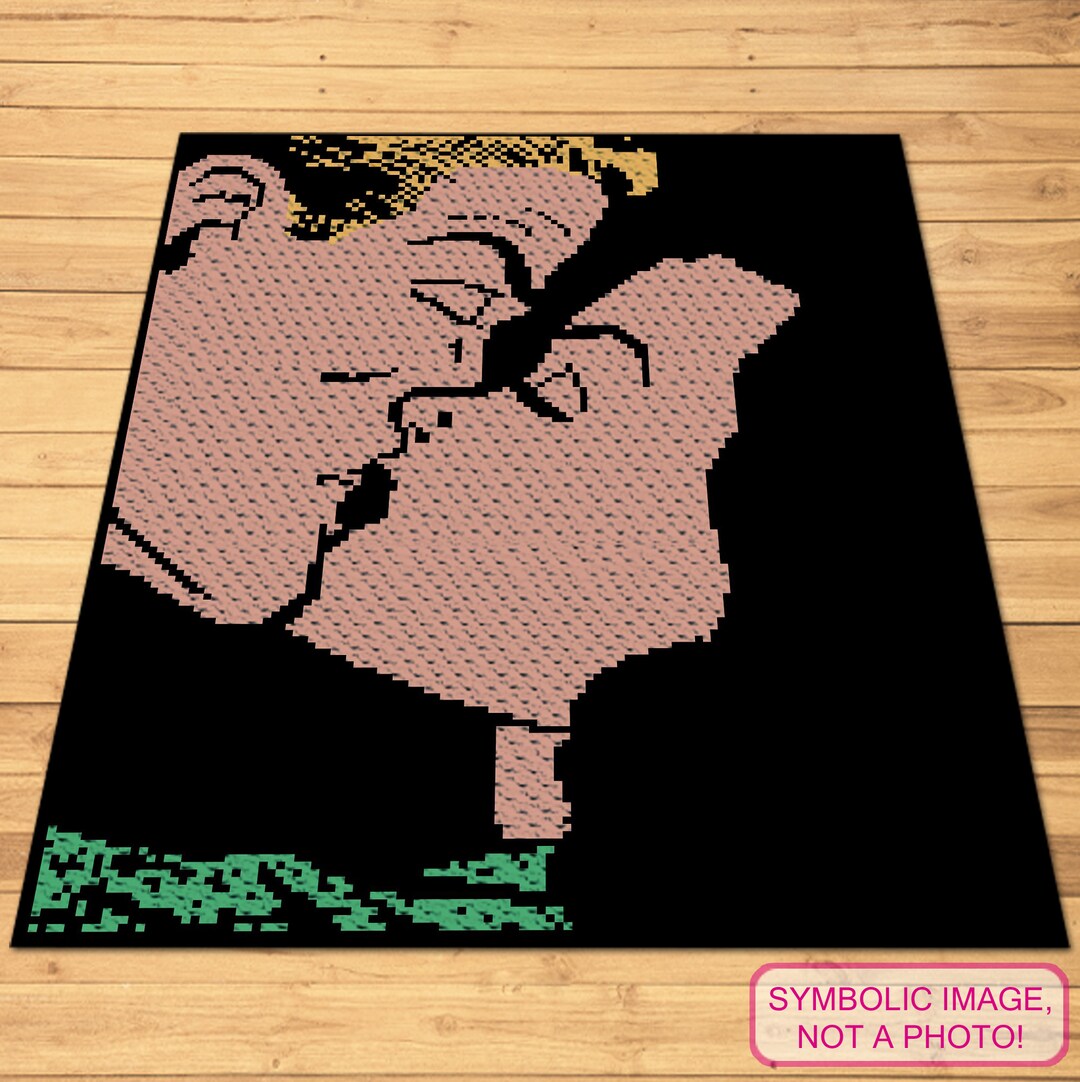 Retro Crochet Couple Pattern- C2C Crochet Wedding Blanket Pattern ...
