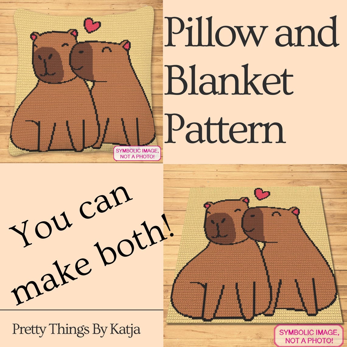 Crochet Capybara Pattern, Crochet Pillow Pattern, SC Crochet Blanket ...