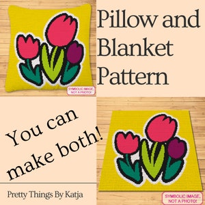 Flower Crochet Cushion, Floral Crochet Pattern, Crochet Graphgan ...