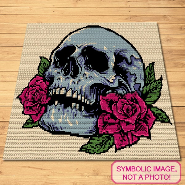 Skull Crochet Blanket Pattern - Etsy