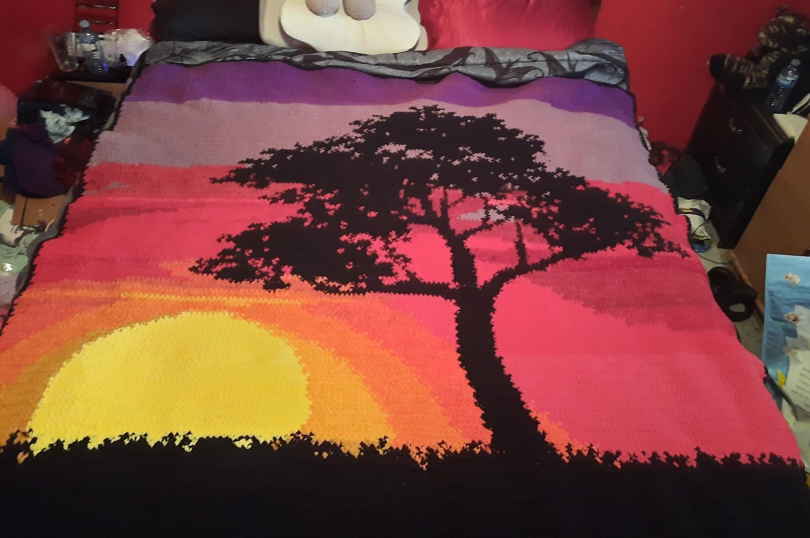 Crochet Landscape Tapestry Crochet Blanket and Crochet - Etsy