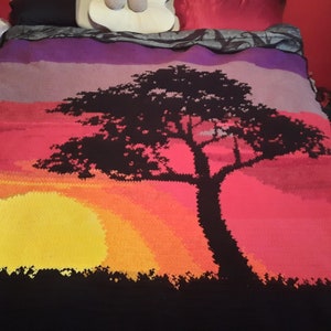 Crochet Landscape - Tapestry Crochet Blanket and Crochet Pillow Pattern ...