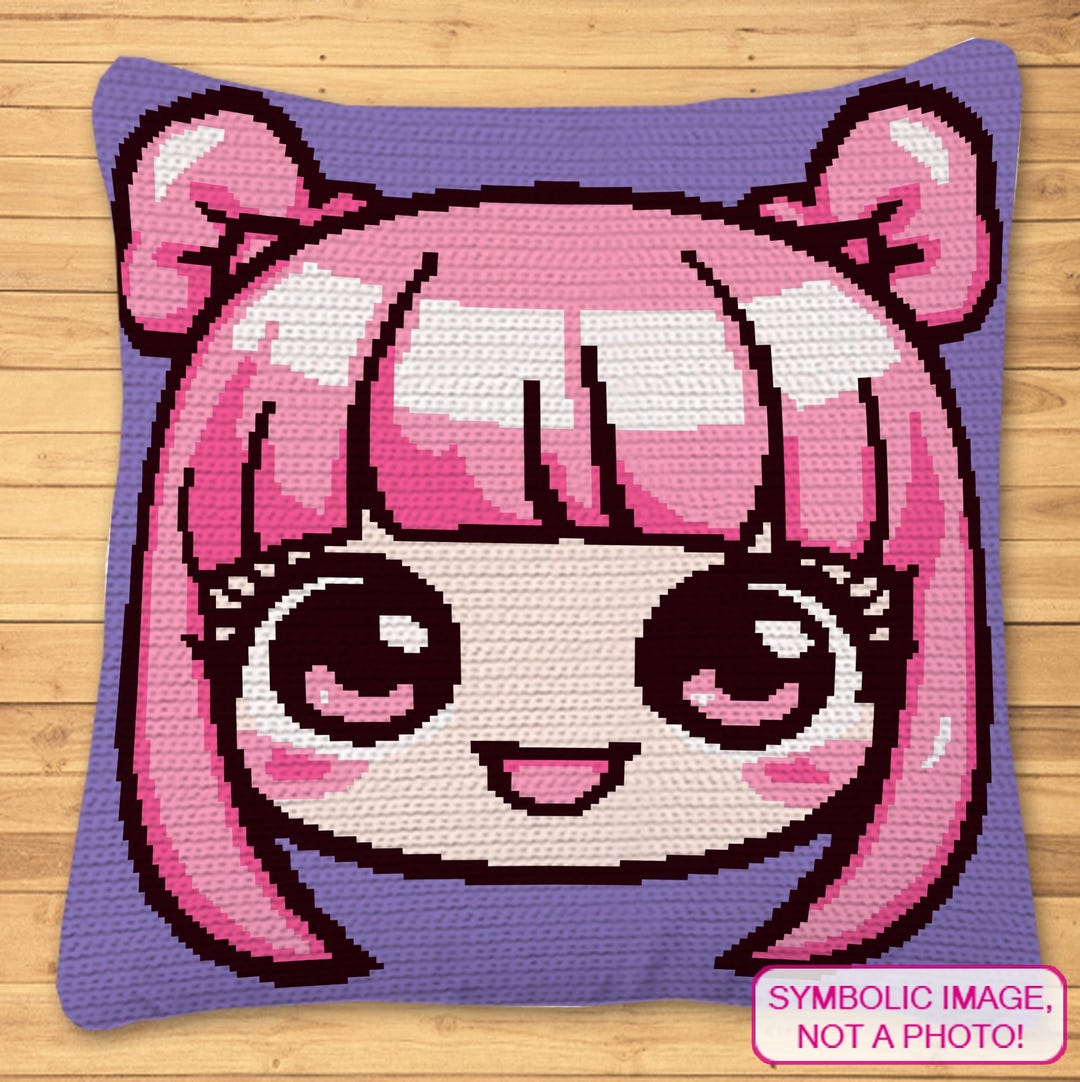 Chibi Crochet Pattern, Anime Crochet Blanket, Tapestry Crochet Pattern ...