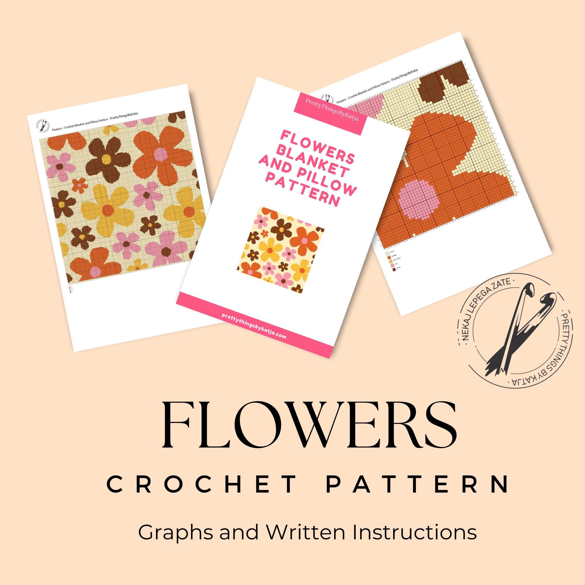 Crochet Flower Pattern BUNDLE, C2C Graphgan Pattern, Flower Crochet ...