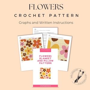 Flower Crochet Cushion, Floral Crochet Pattern, Crochet Graphgan ...