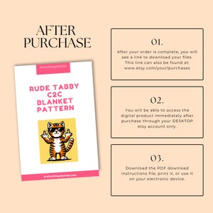 Crochet Orange Cat Pattern, C2C Crochet Pattern, Rude Crochet Pattern ...