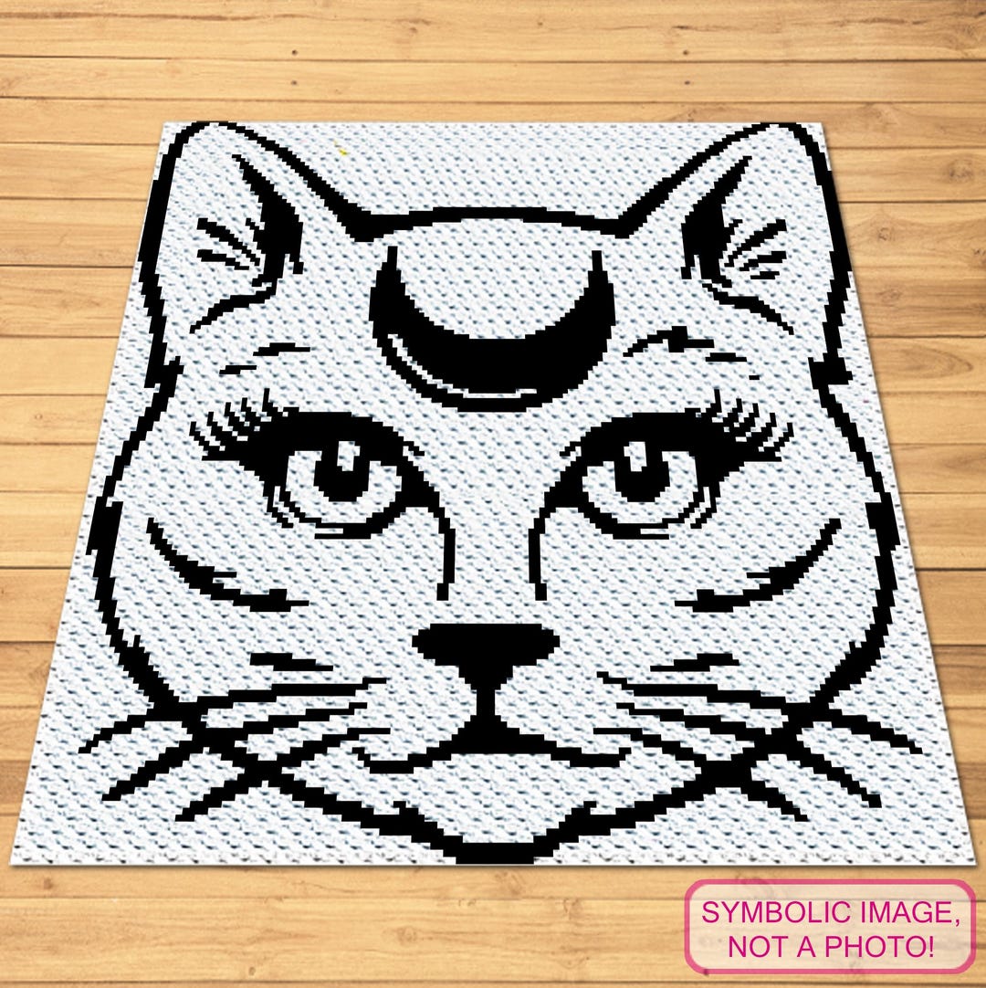 Crochet Cat Pattern, C2C Crochet Blanket Pattern, C2C Afghan Pattern ...