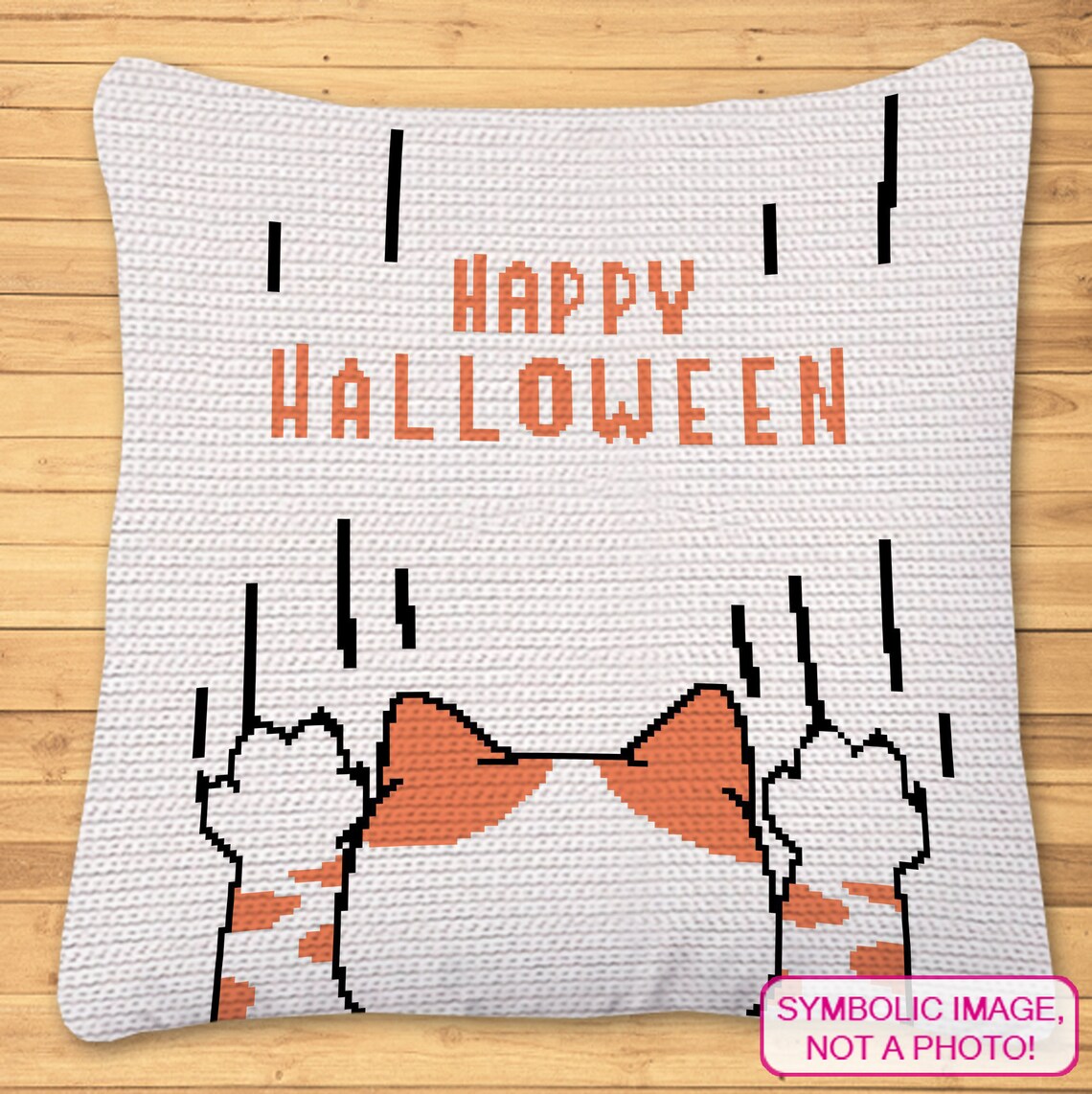 Halloween Crochet Cat Patterns, Tapestry Crochet Graphgan Pattern ...