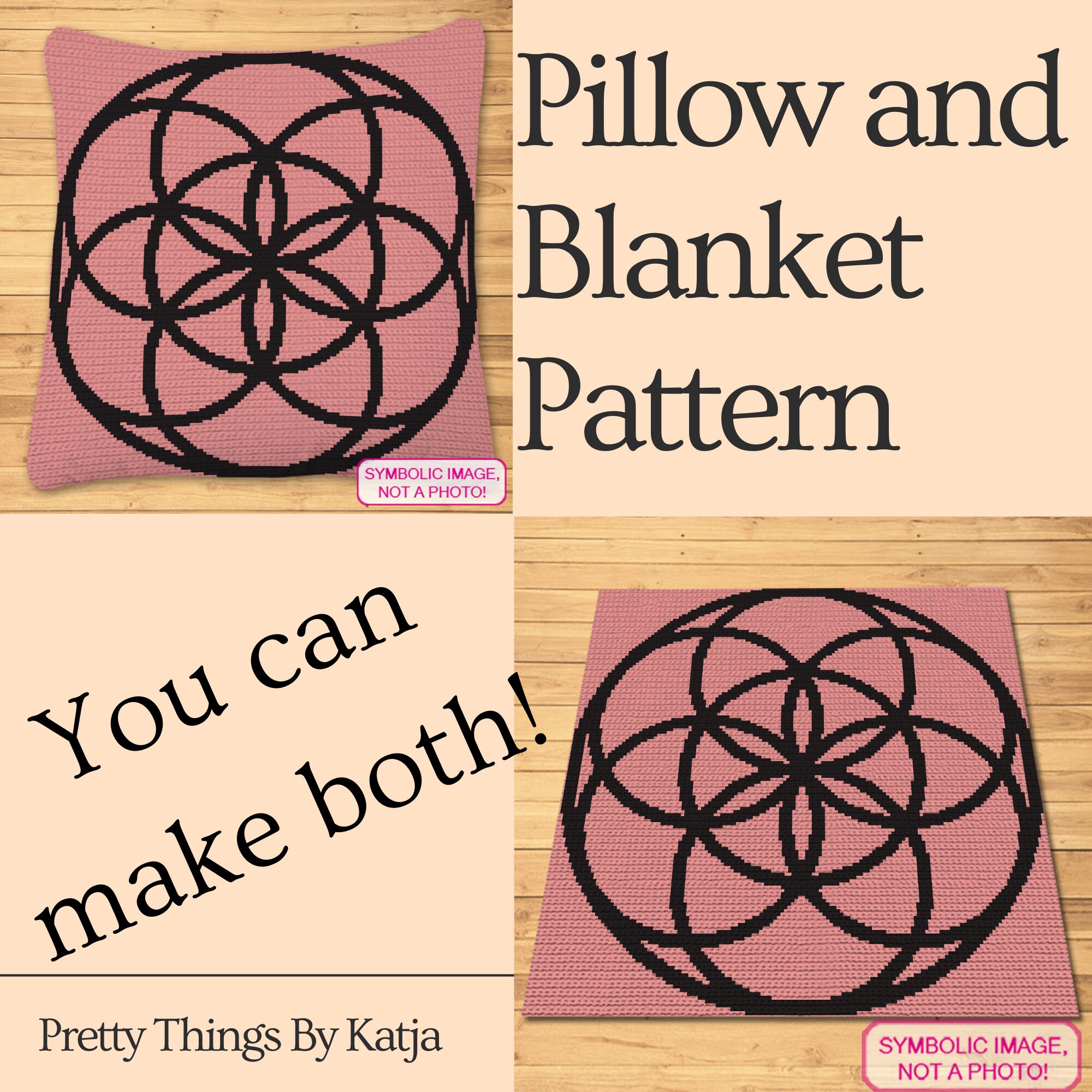 Sacred Crochet Pattern BUNDLE: Crochet Pillow Pattern, C2C Blanket ...