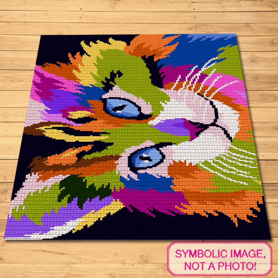 Crochet Cat Blanket Pattern, Cat Crochet Pattern, Crochet Cat Afghan ...