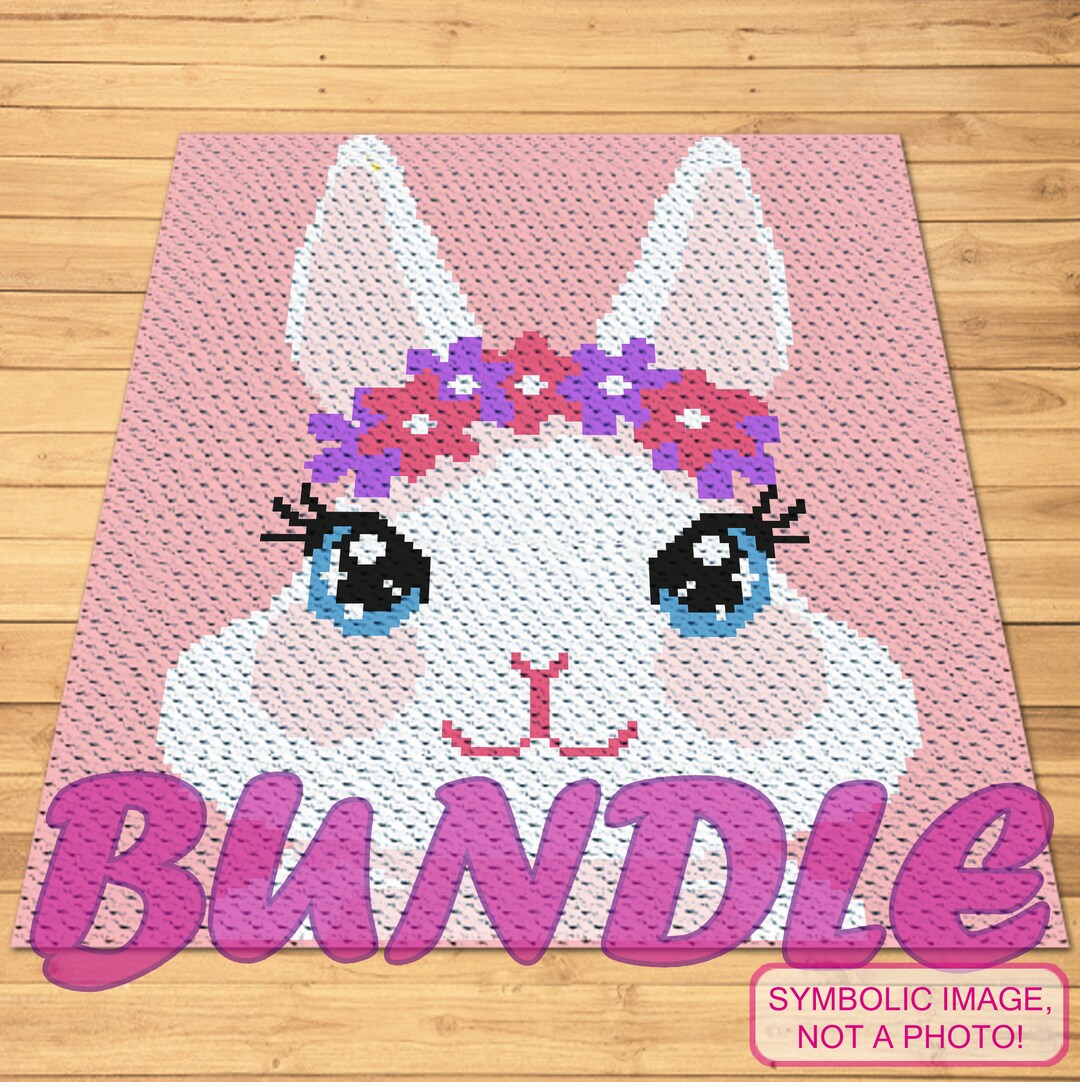 Crochet Bunny Pattern, C2C Afghan Pattern, Cute Crochet Pattern, Cute ...