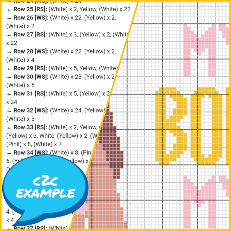 C2C Crochet Blanket Pattern With Written Instructions Crochet | Etsy