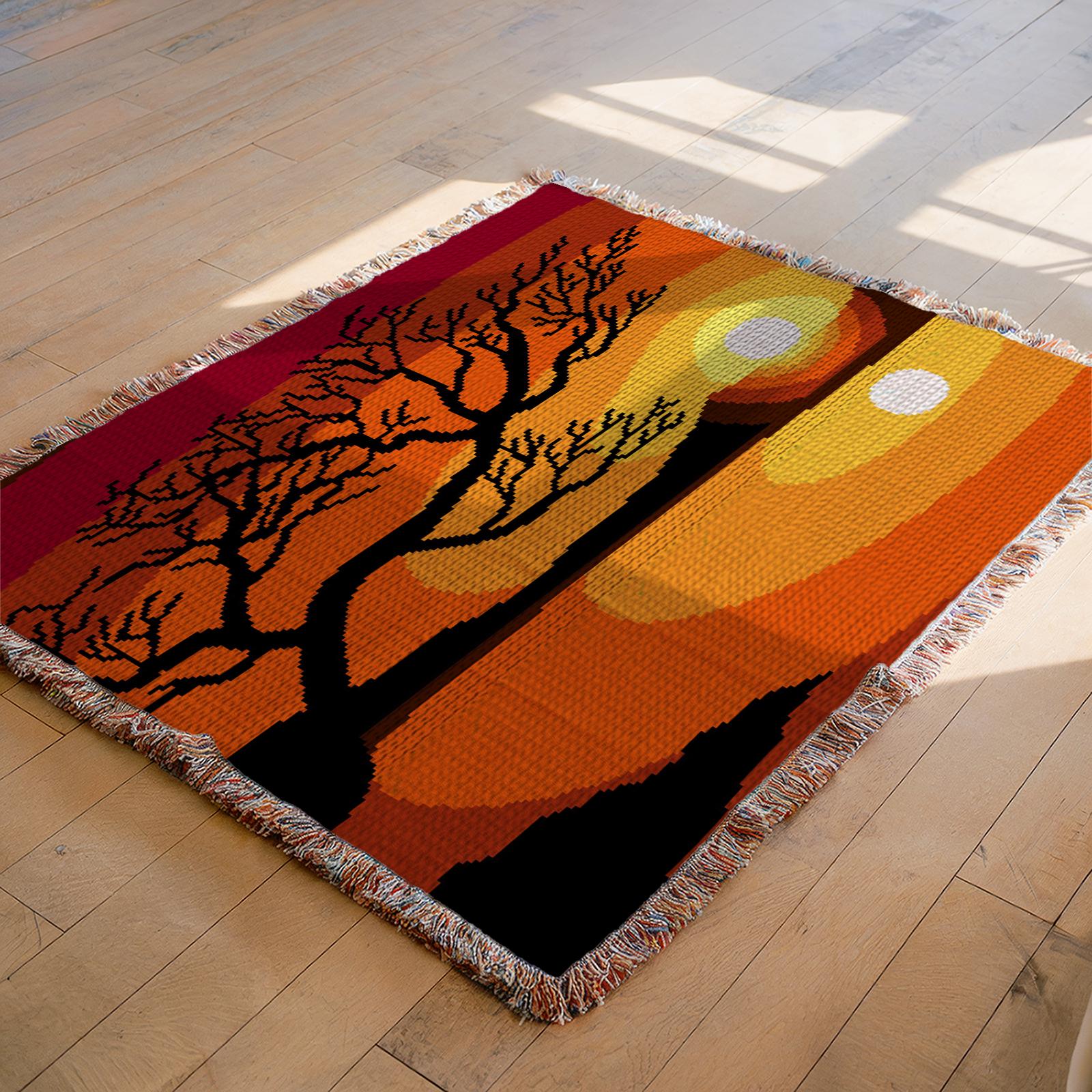 Crochet Landscape, Crochet Sunset, Tapestry Crochet Blanket, Summer ...