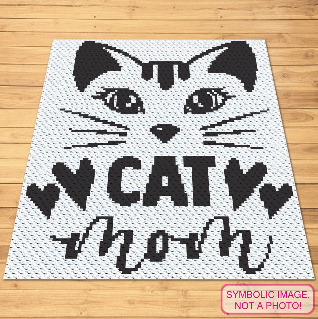 Crochet Cat Pattern C2C Cat This is a Cat Afghan With Written ...