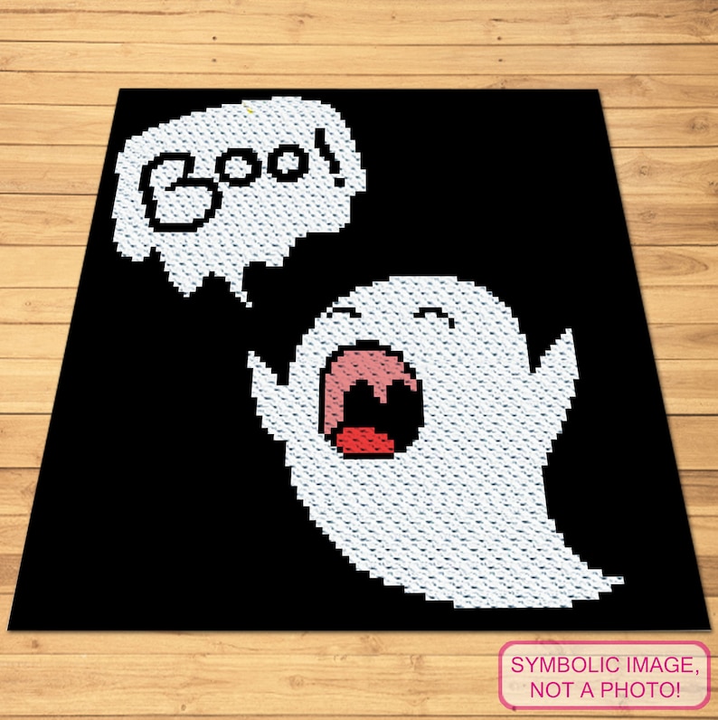 Halloween Crochet Ghost Pattern C2C Blanket Crochet Pillow - Etsy