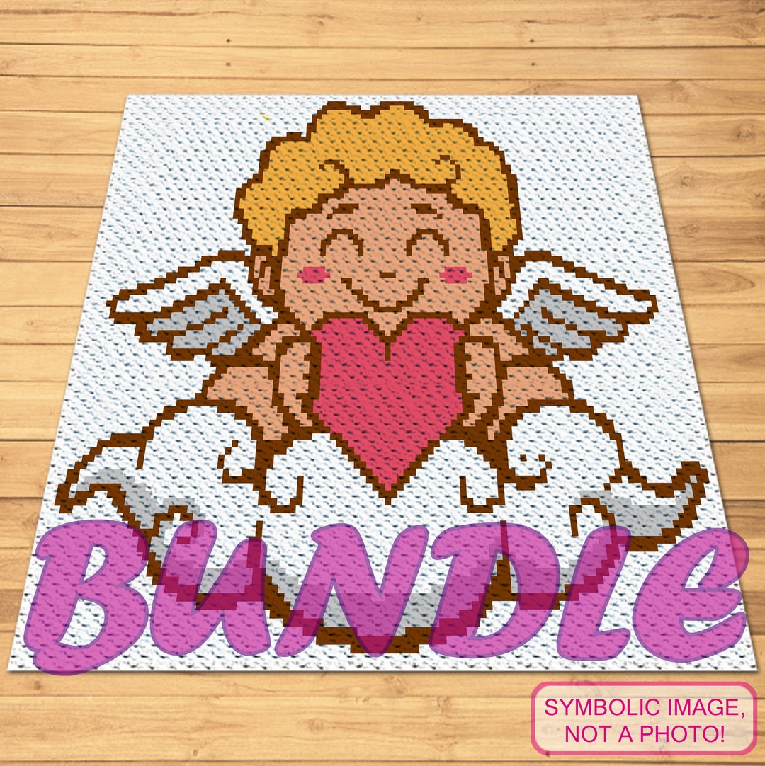 Crochet Cupid, C2C Graphgan Pattern, Crochet Pillow Pattern, Crochet ...