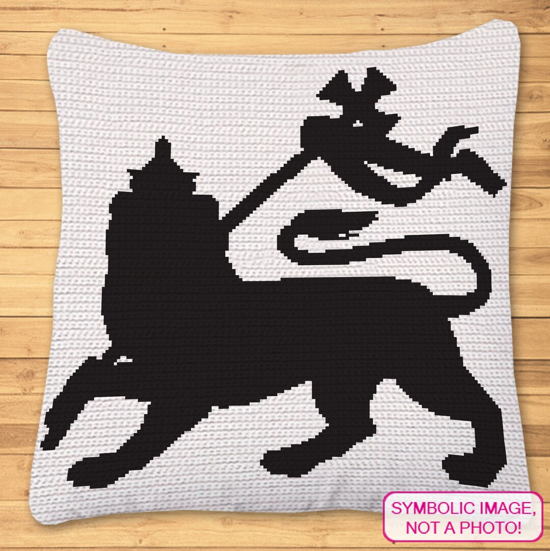 Crochet Lion Pattern, Crochet Lion of Judah - Tapestry Crochet Blanket ...