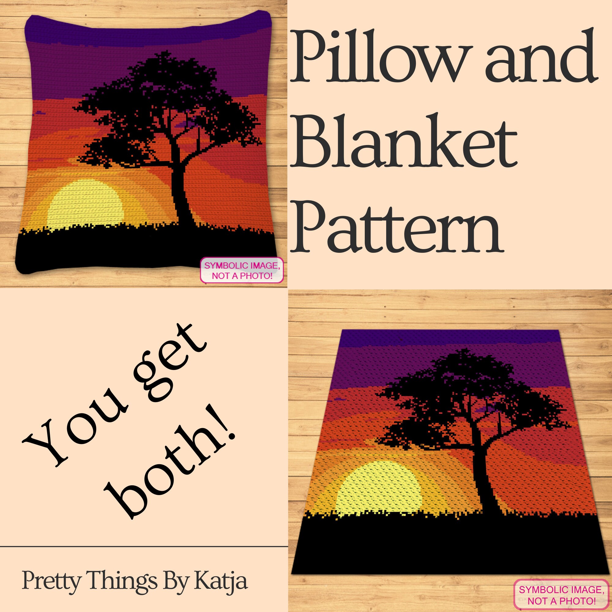 Crochet Landscape Tapestry Crochet Blanket and Crochet - Etsy