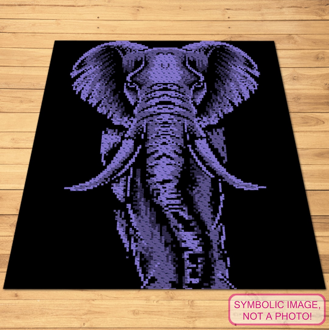 Crochet Elephant Pattern - C2C Elephant Blanket Pattern With Written ...