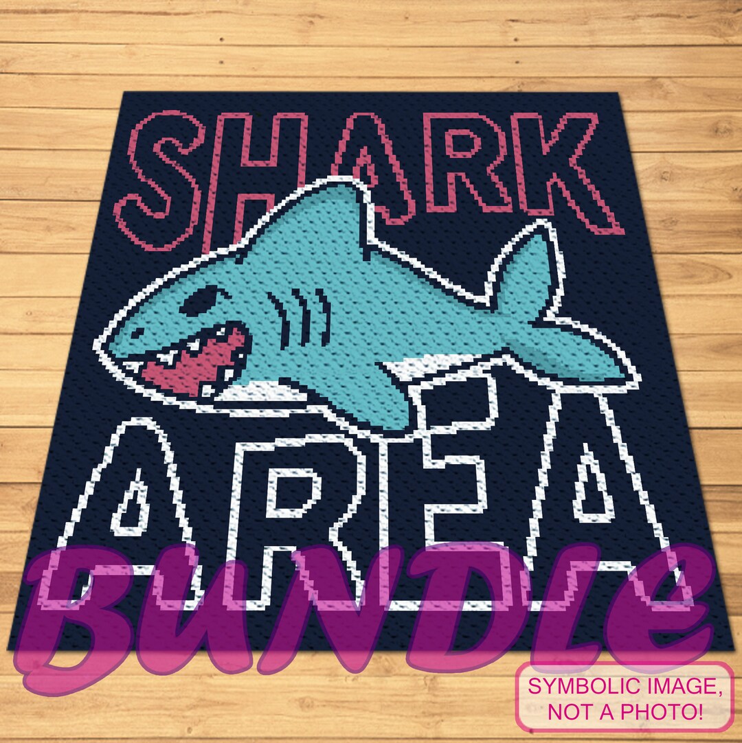 Crochet Shark Pattern Bundle C2c Crochet Blanket Pattern Crochet Pillow Pattern Crochet 