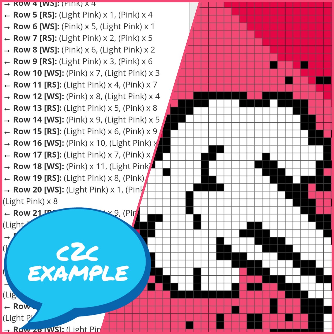 Crochet LOVE Retro Crochet Pattern C2C Blanket Pattern - Etsy