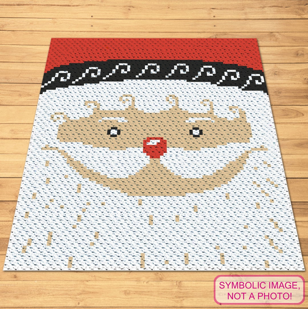 Crochet Santa Pattern, C2C Christmas Afghan, Crochet Santa Claus, C2C ...