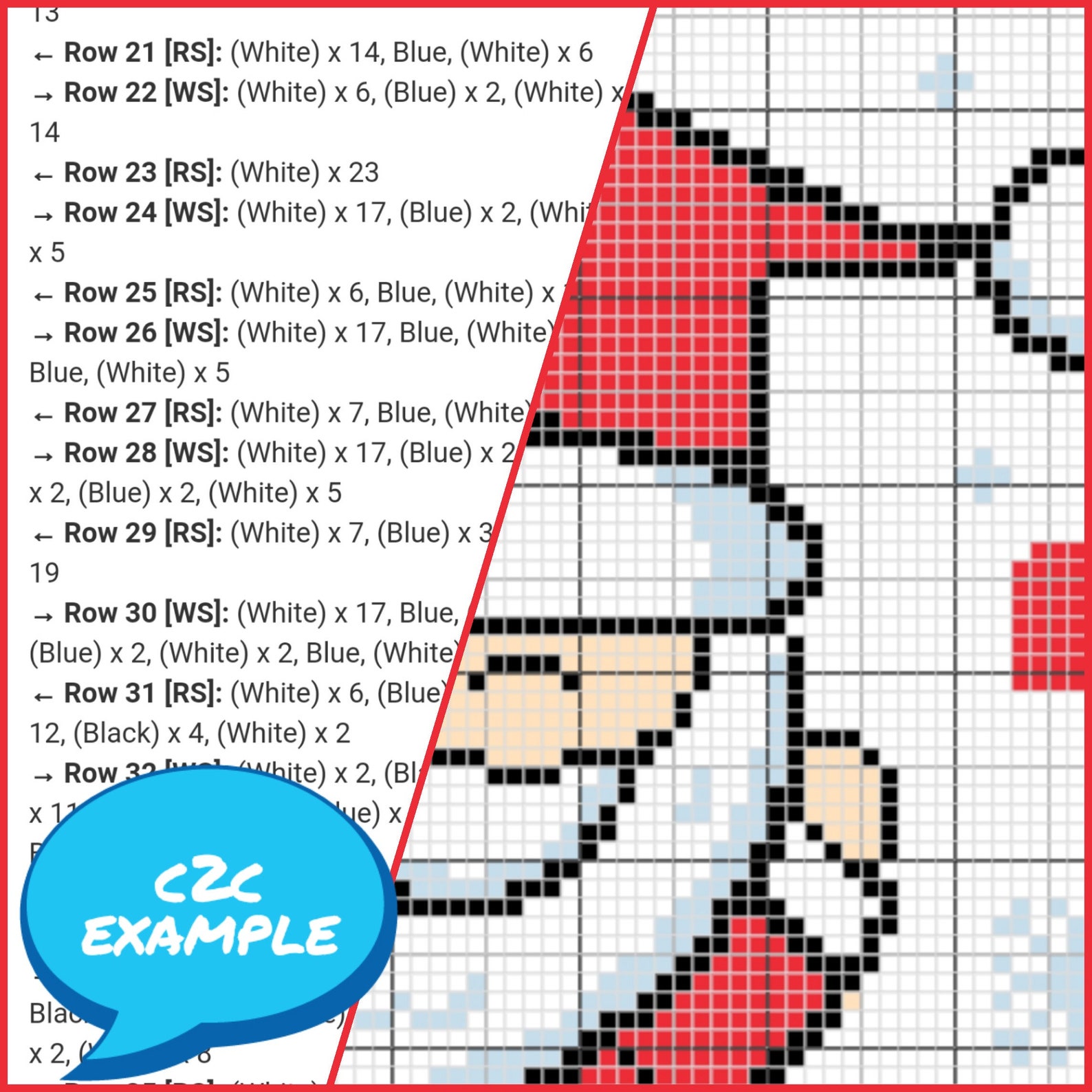 C2C Christmas Blanket Pattern Christmas Crochet Santa - Etsy