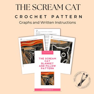 Crochet Cat Pattern, Crochet Scream Painting, Tapestry Crochet Pattern ...