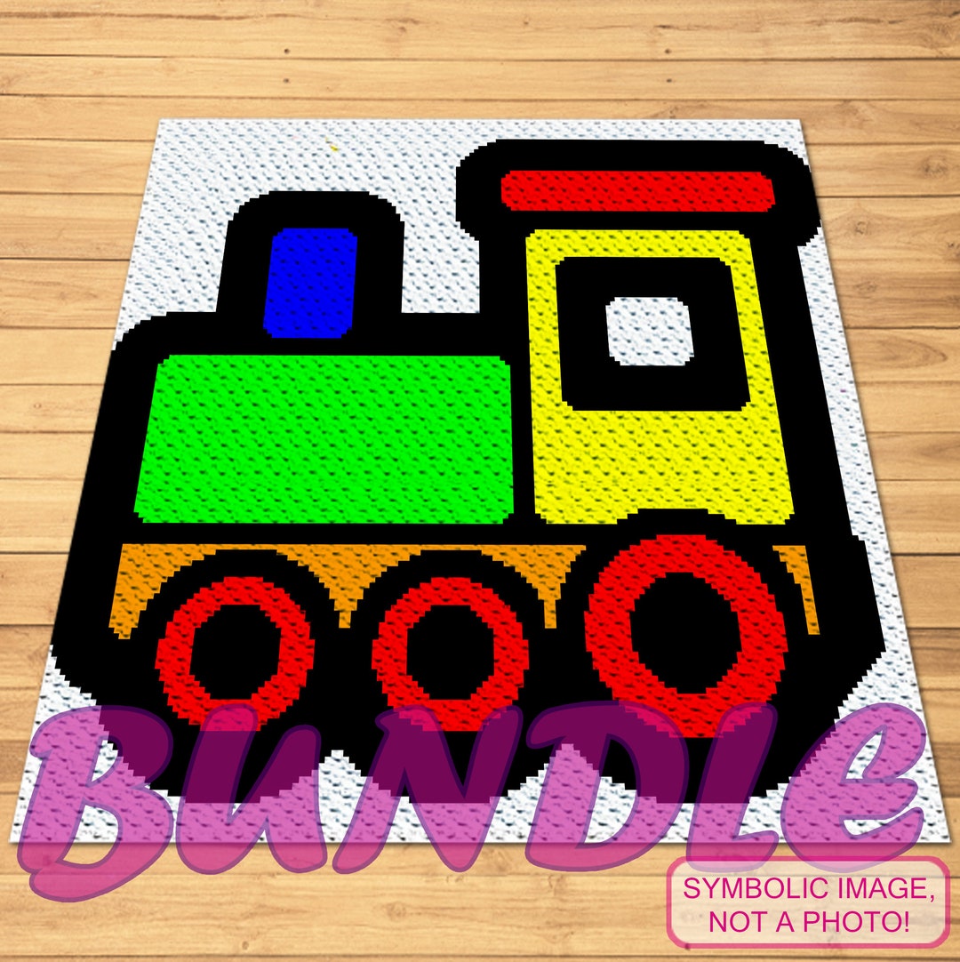 Crochet Train Pattern, C2C Afghan Pattern, Crochet Pillow Pattern, Boy ...