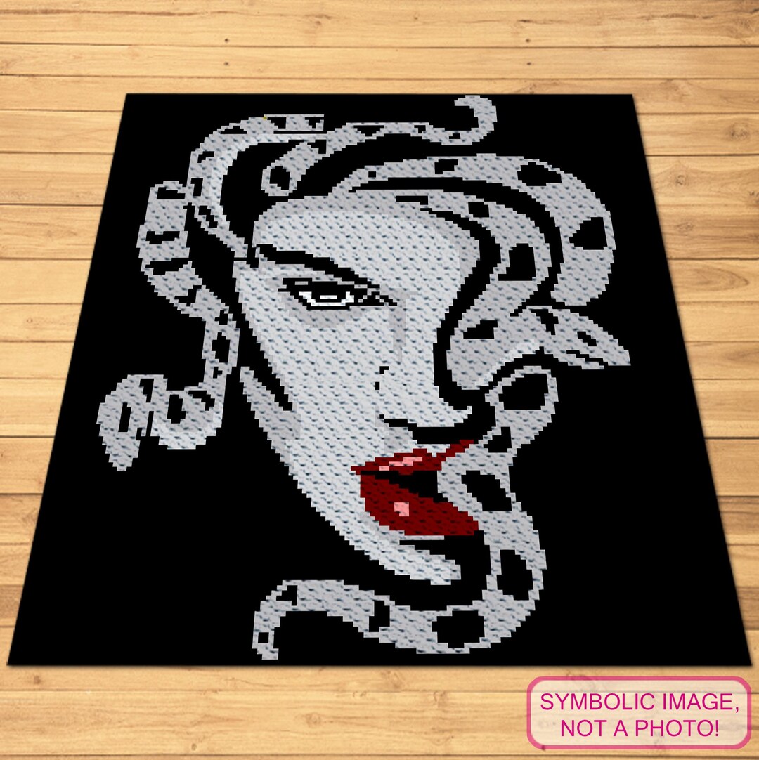 Crochet Medusa Pattern, C2C Crochet Blanket Pattern, Crochet Graphgan ...